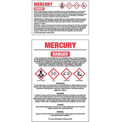 GHS Chemical Labels - Mercury, GHS Labels | Emedco