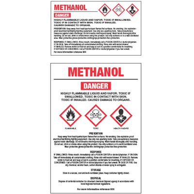 GHS Chemical Labels - Methanol Label, GHS Labels | Seton