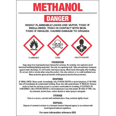 GHS Chemical Labels - Methanol Label, GHS Labels | Seton