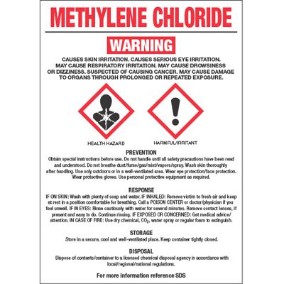 GHS Chemical Labels - Methylene Chloride, GHS Labels | Emedco