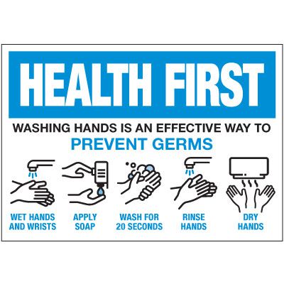 Steps to Washing Hands Label | Emedco