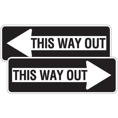 Directional Arrow Traffic Signs - This Way Out | Emedco