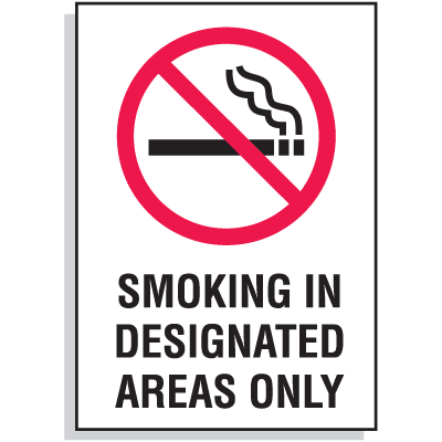Smoking In Designated Areas Only Signs | Safety Signs | Seton