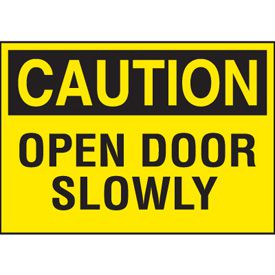 Warning Labels - Caution Open Door Slowly, Safety Labels | Seton Canada ...