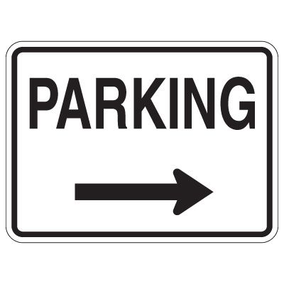 Directional Traffic Signs - Right Arrow Parking Sign | Seton