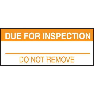 Write-On Labels - DUE FOR INSPECTION|Seton Canada | Seton.ca