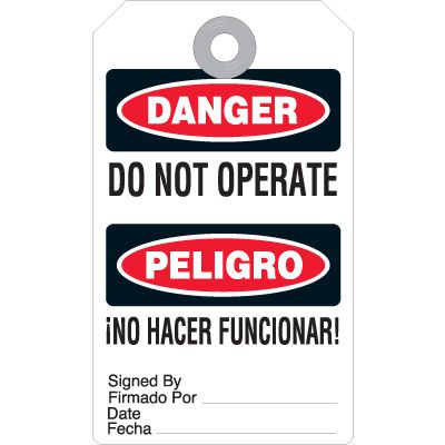 Do Not Operate Ultra Tag-Billingual | Seton