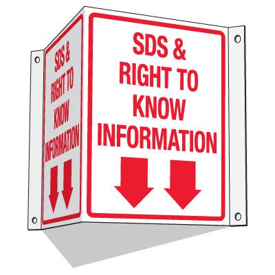 SDS & Right to Know Information Sign (Arrows) | Seton Canada | Seton.ca