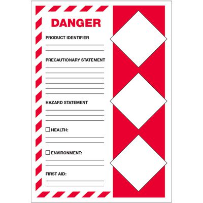 GHS Secondary Container Labels - Danger Health First Aid | Emedco