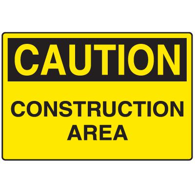 Corrugated Plastic Signs - Construction Area | Seton Canada | Seton.ca
