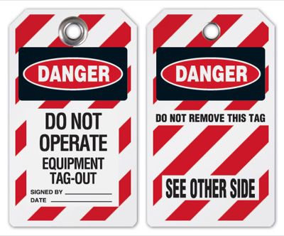 Do Not Operate Equipment Tag-Out Tag | Seton | Seton