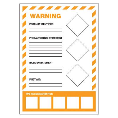 GHS Secondary Container Labels - Warning First Aid | Emedco