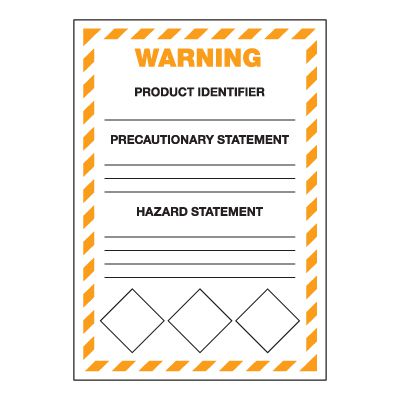 GHS Secondary Container Labels - Warning, GHS Labels | Emedco