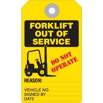 Forklift Out Of Service Accident Prevention Tag | Seton