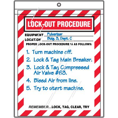 Hanging Lockout Procedure Signs | Emedco
