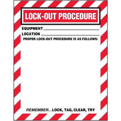 Blank Replacement Lock-Out Procedure Sign Inserts | Emedco