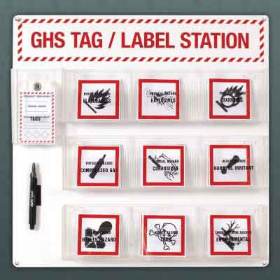 GHS Tag / Label Station, GHS System, Safety Compliance | Emedco