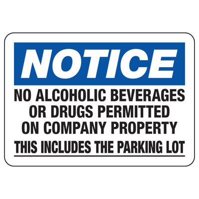 No Alcohol Or Drugs Permitted Signs, Restriction Signs | Seton | Seton