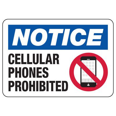 Cellular Phones Prohibited Signs, Restriction Signs | Seton | Seton
