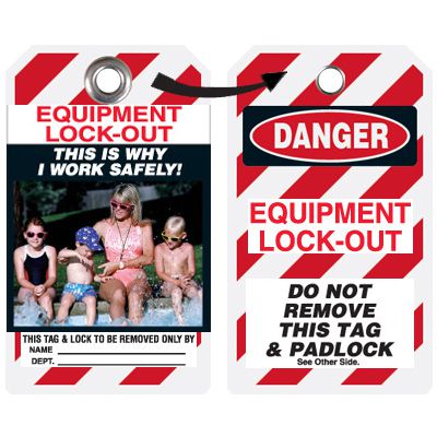 Jumbo EZ Photo Lockout Tags - Why I Work Safely, LOTO Tags | Emedco
