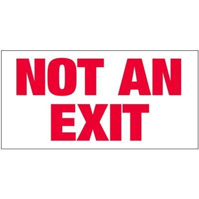 Giant Exit Wall Sign - Not An Exit, Vinyl Wall Sign | Seton