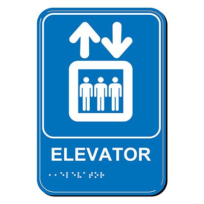 Elevator - ADA Braille Sign with Symbol | Emedco