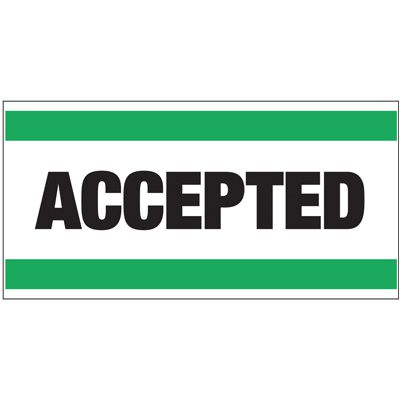 Giant Quality Control Wall Sign - Accepted | Emedco