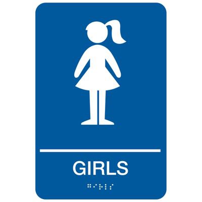 Girl/Boy Restroom Sign Set - ADA Braille Signs | Seton | Seton