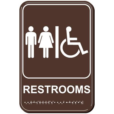 Braille Signs - Unisex Restrooms (Accessible) | Emedco
