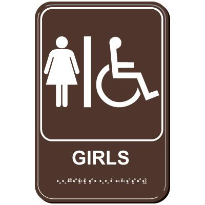 Girls Handicap ADA Sign | Emedco