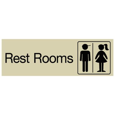 Restrooms - Small Engraved Restroom Signs | Emedco