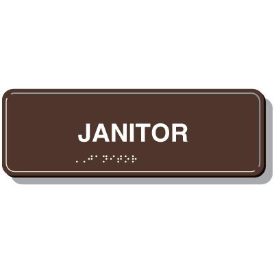 Braille Signs - Janitor | Emedco