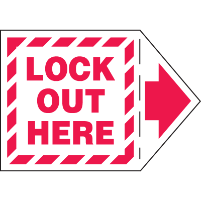 Add-An-Arrow Lockout Labels - Lock Out Here | Emedco