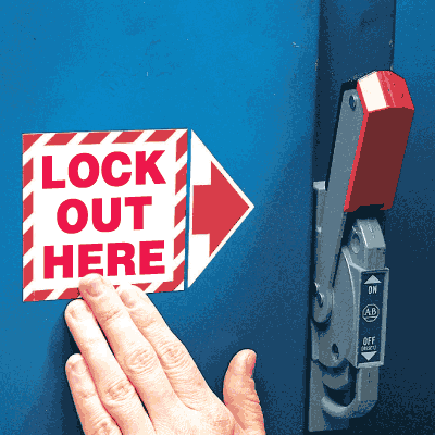 Add-An-Arrow Lockout Labels - Lock Out Here|Seton Canada | Seton.ca