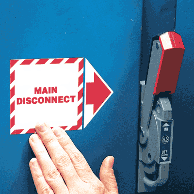 Add-An-Arrow Lockout Labels - Main Disconnect | Emedco