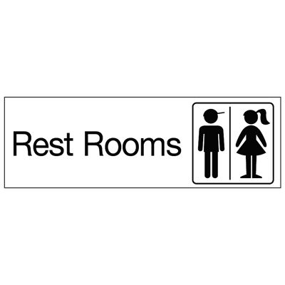 Restrooms - Small Engraved Restroom Signs | Emedco