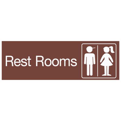 Restrooms - Small Engraved Restroom Signs | Seton