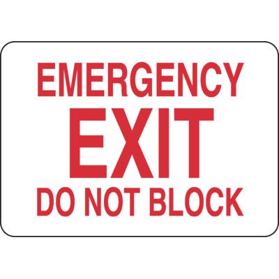 Emergency Exit Do Not Block Signs | Seton