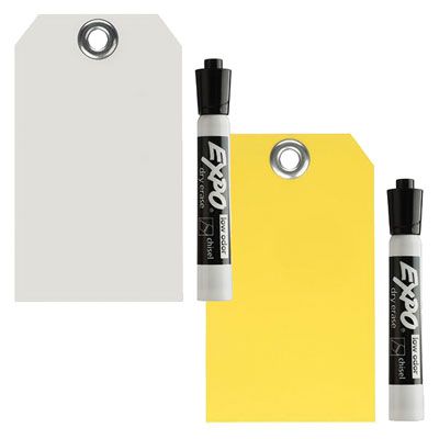 Dry Erase Wipe Off Tag | Emedco
