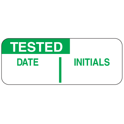 Tested Date Initials Labels For Greasy Surfaces | Emedco