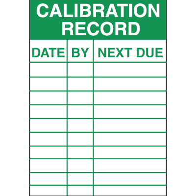Calibration Record Service Labels|Seton Canada | Seton.ca