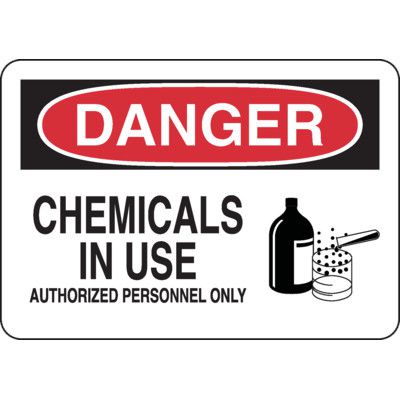 Chemical Signs - Danger Chemicals In Use, HazMat Signs | Seton