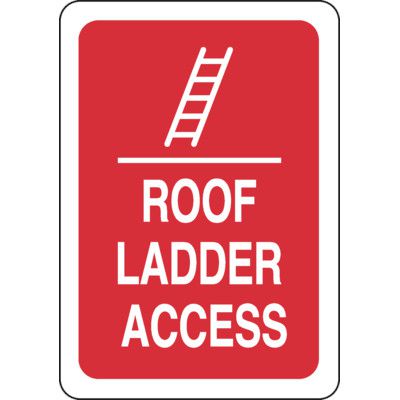 Roof Ladder Access Sign - Ladder Symbol | Emedco