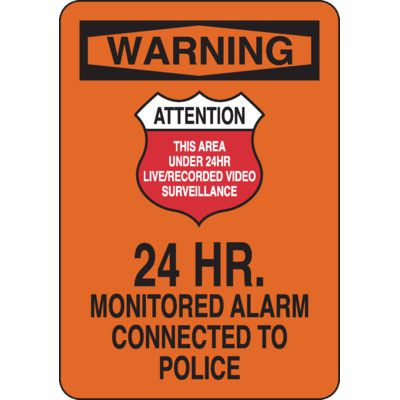 Security Signs - 24 Hour Monitored Alarm | Seton