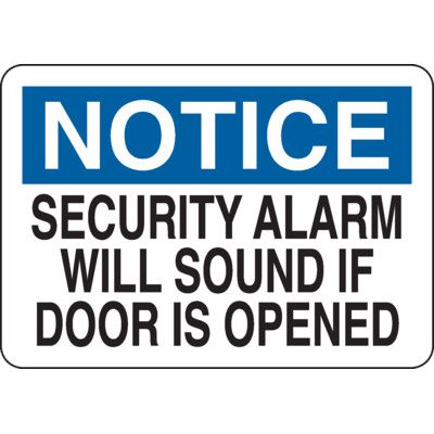 Security Alarm Signs - Notice Security Alarm | Emedco