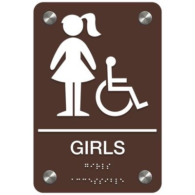 Girls Restroom Signs - Premium Braille Signs w Accessibility | Seton ...