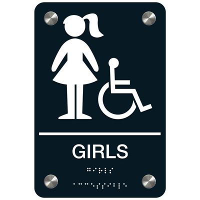 Girls Restroom Signs - Premium Braille Signs w Accessibility | Seton ...