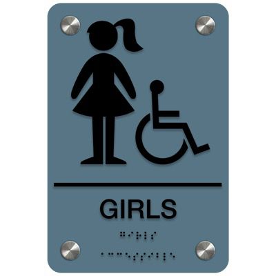 Girls (Accessibility) - Premium ADA Restroom Signs | Emedco