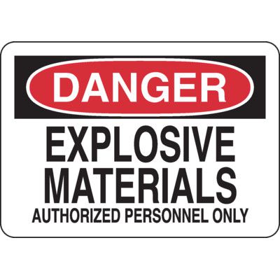 Chemical Signs - Danger Explosive Materials, HazMat Signs | Seton