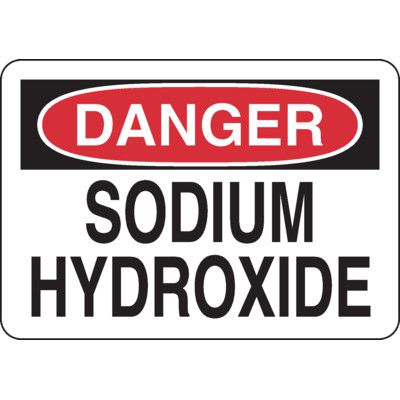 Chemical Warning Signs - Danger Sodium Hydroxide | Emedco